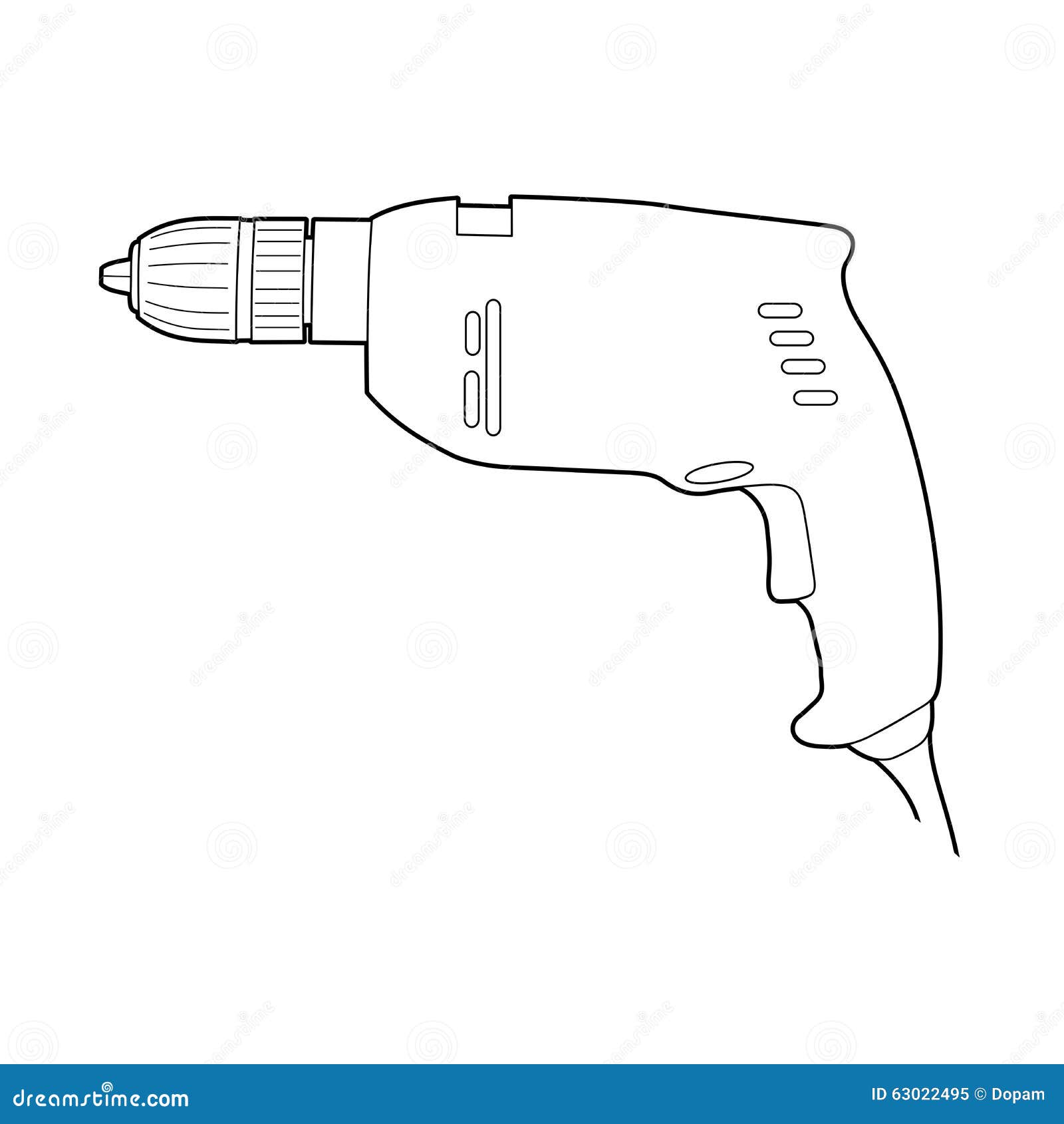 Corded Power Screwdriver Line And Solid Icon, Construction Tools ...