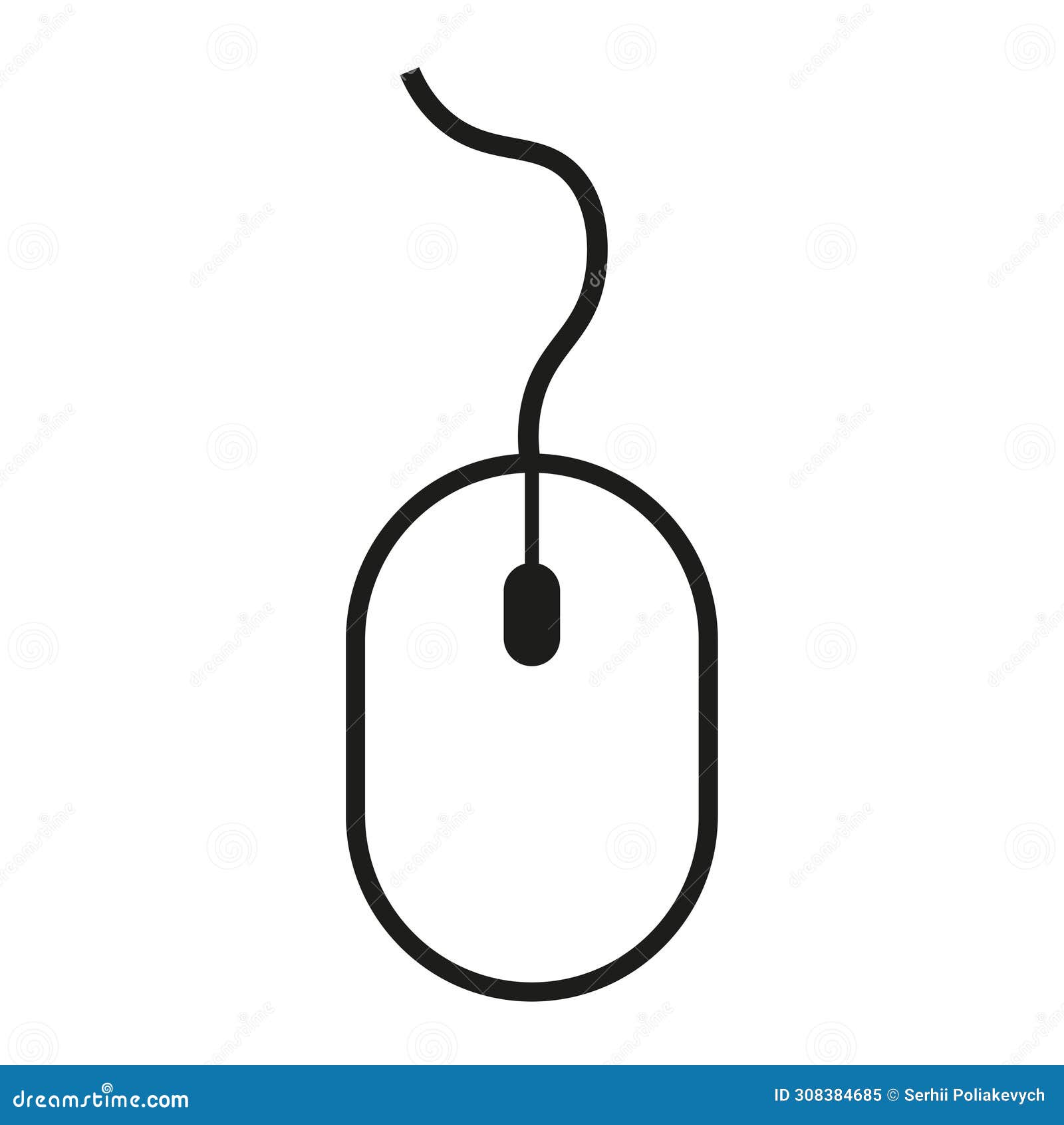 Corded Mouse with Attached Wire in a Rectangular Logo Design Stock ...