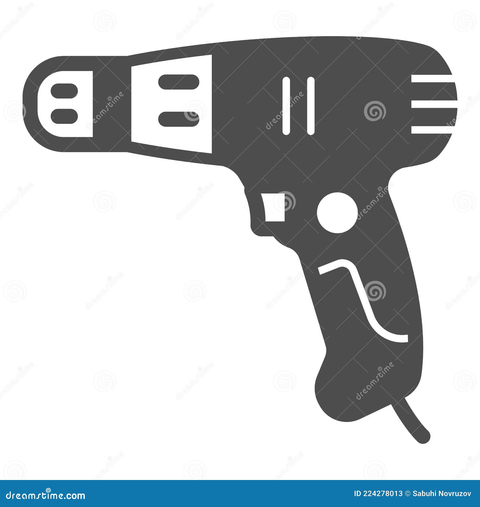 Corded Power Screwdriver Line And Solid Icon, Construction Tools ...