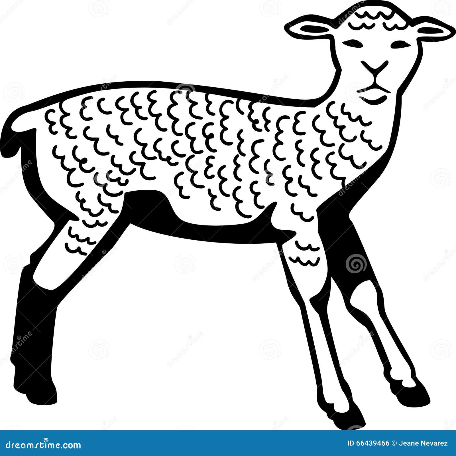 Cordero ilustración del vector. Ilustración de pelo, cordero - 66439466