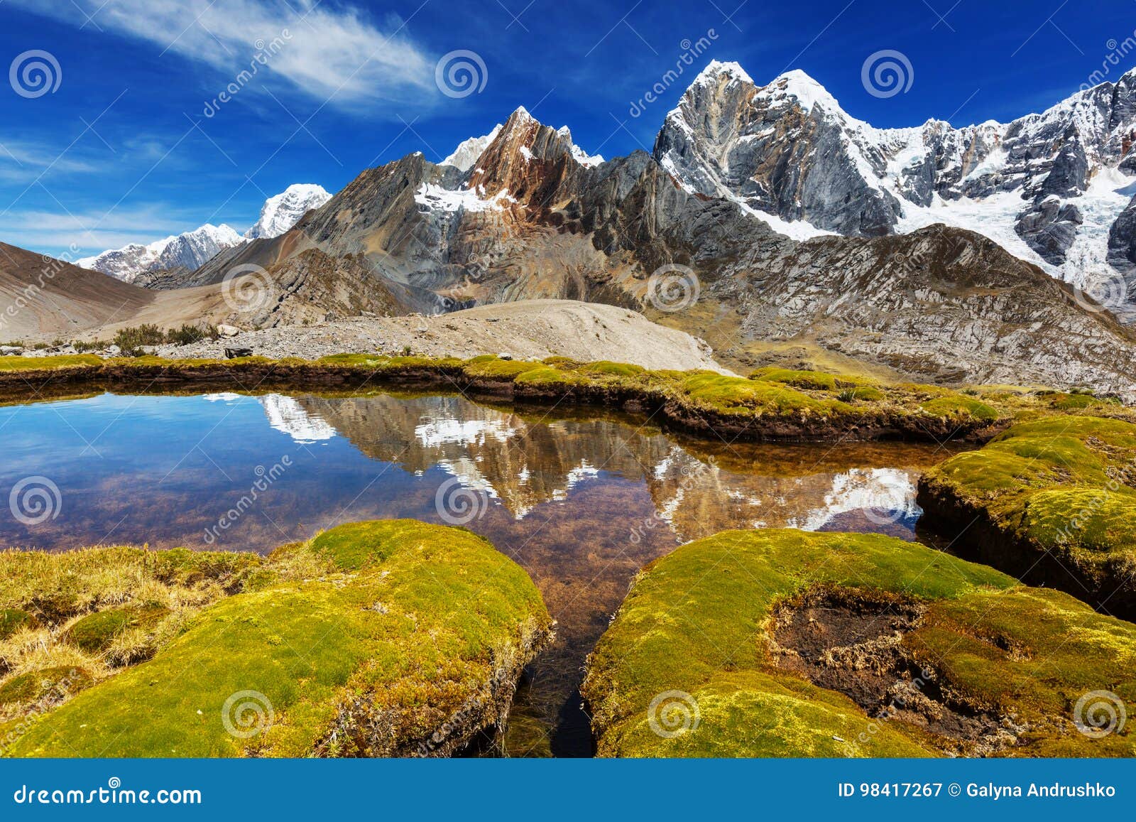 Cordilheira imagem de stock. Imagem de sunset, lago, pico - 98417267