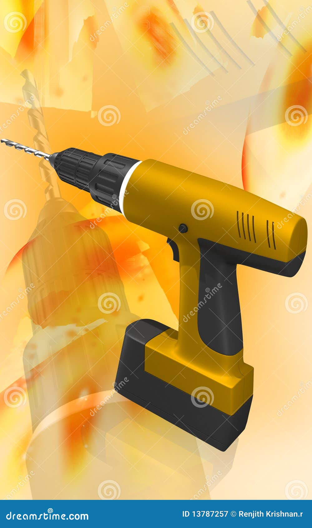 Cordless drill stock illustration. Illustration of cordless - 13787257
