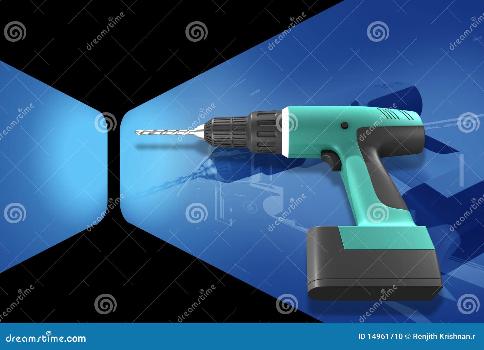 Cordless drill stock illustration. Illustration of beautiful - 14961710