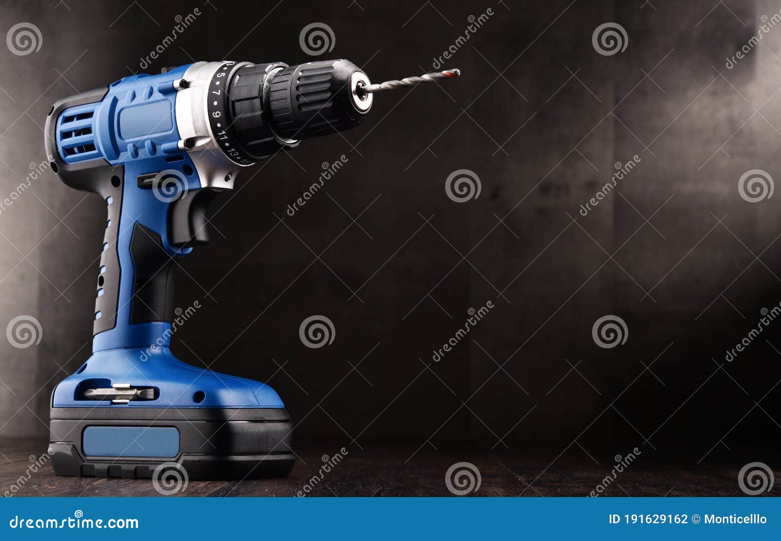 Cordless Drill with Drill Bit Working Also As Gun Stock Photo - Image ...