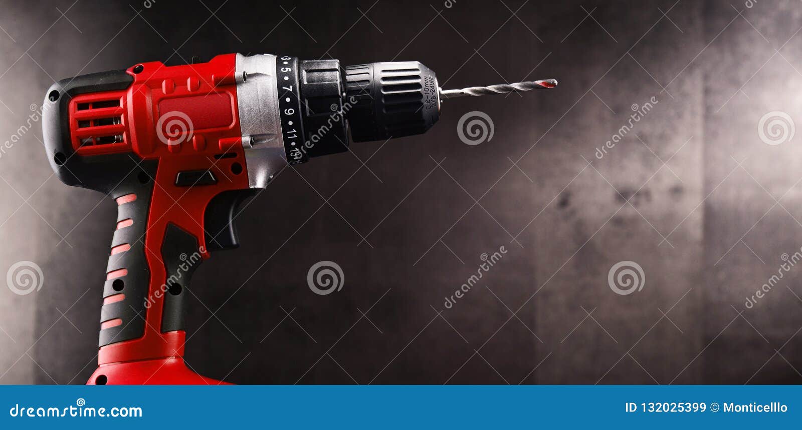 Cordless Drill with Drill Bit Working Also As Gun Stock Image - Image ...