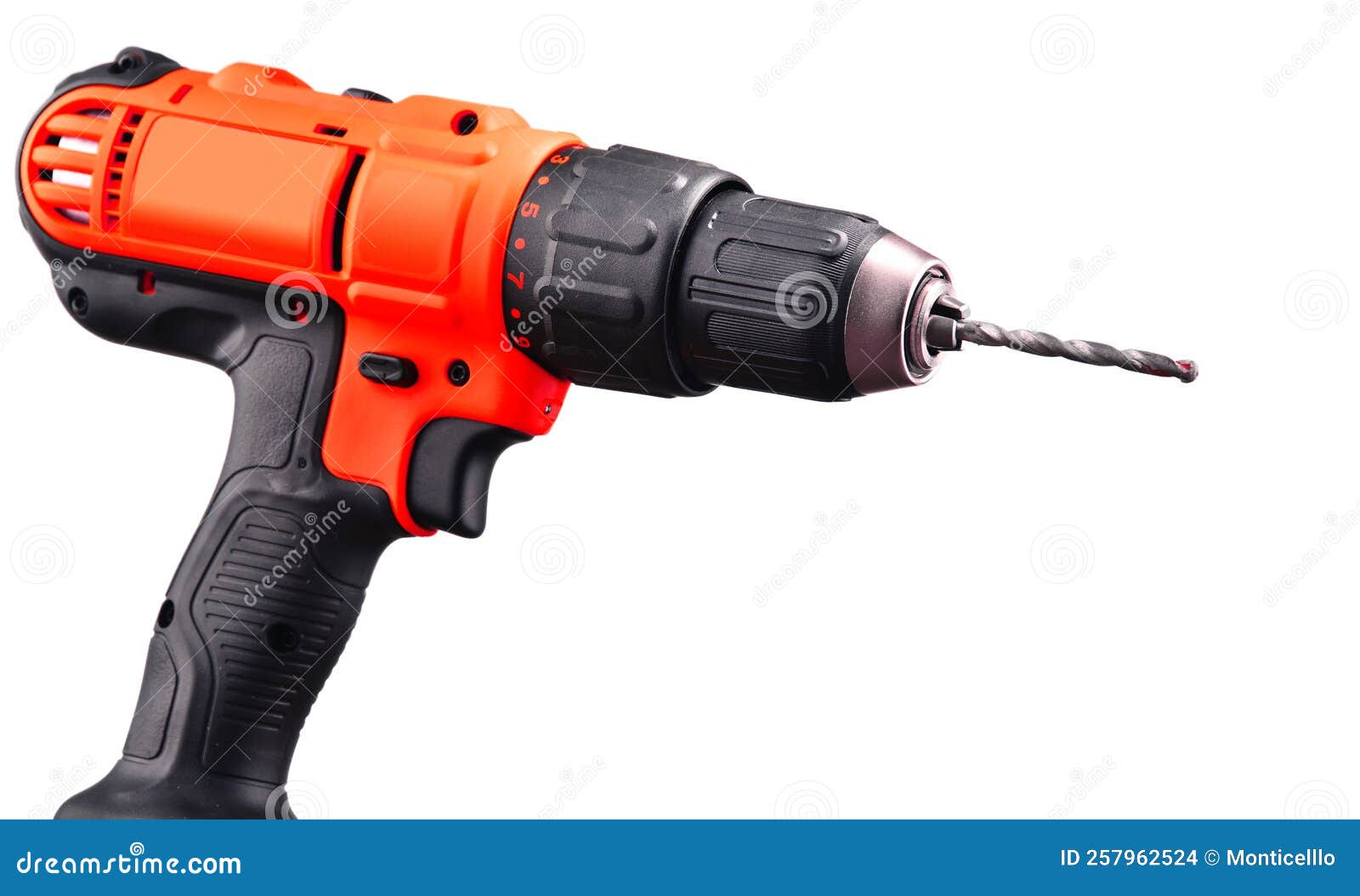 Cordless Drill with Drill Bit Working Also As Gun Stock Photo - Image ...