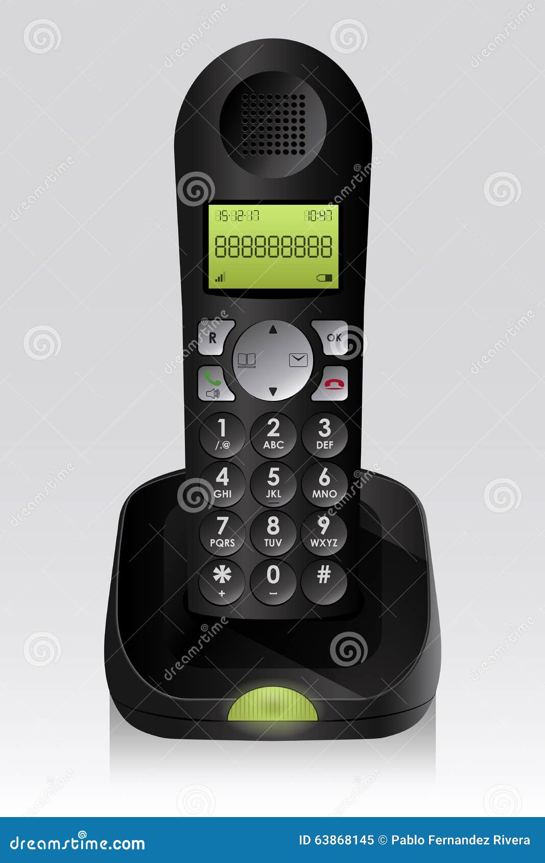 Cordless Phone stock vector. Illustration of cradle, telephone - 63868145