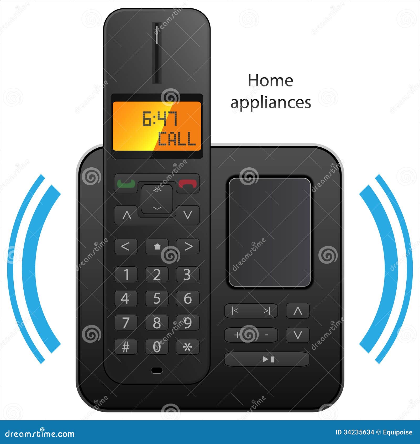 Cordless phone stock illustration. Illustration of number - 34235634