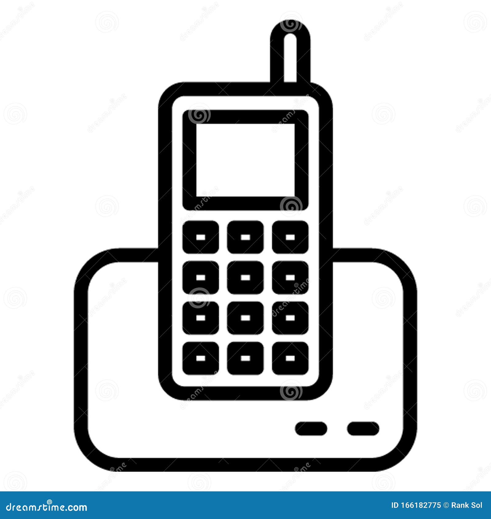 Cordless Phone Isolated Vector Icon Fully Editable Stock Illustration ...