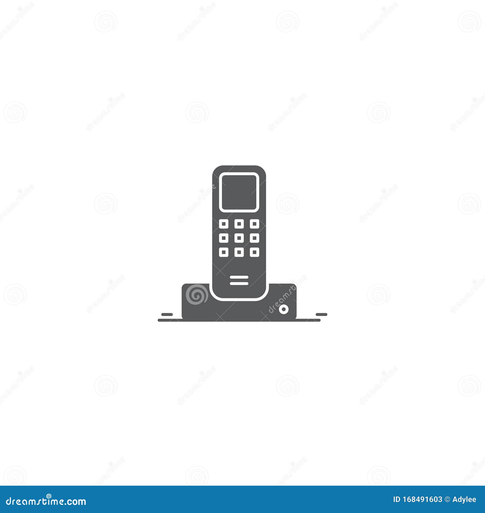 Cordless Phone Vector Icon Symbol Communication Isolated on White ...