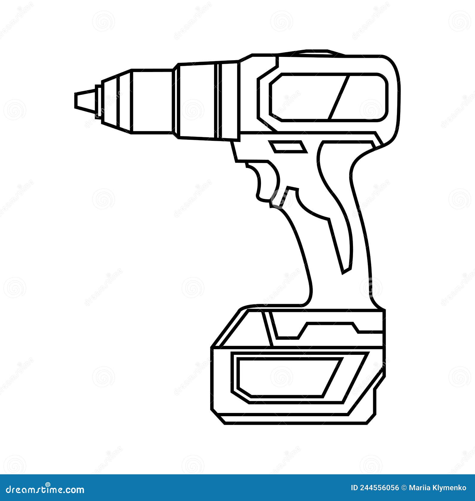 Cordless Screwdriver. Flat Vector Stylized Image Stock Vector ...