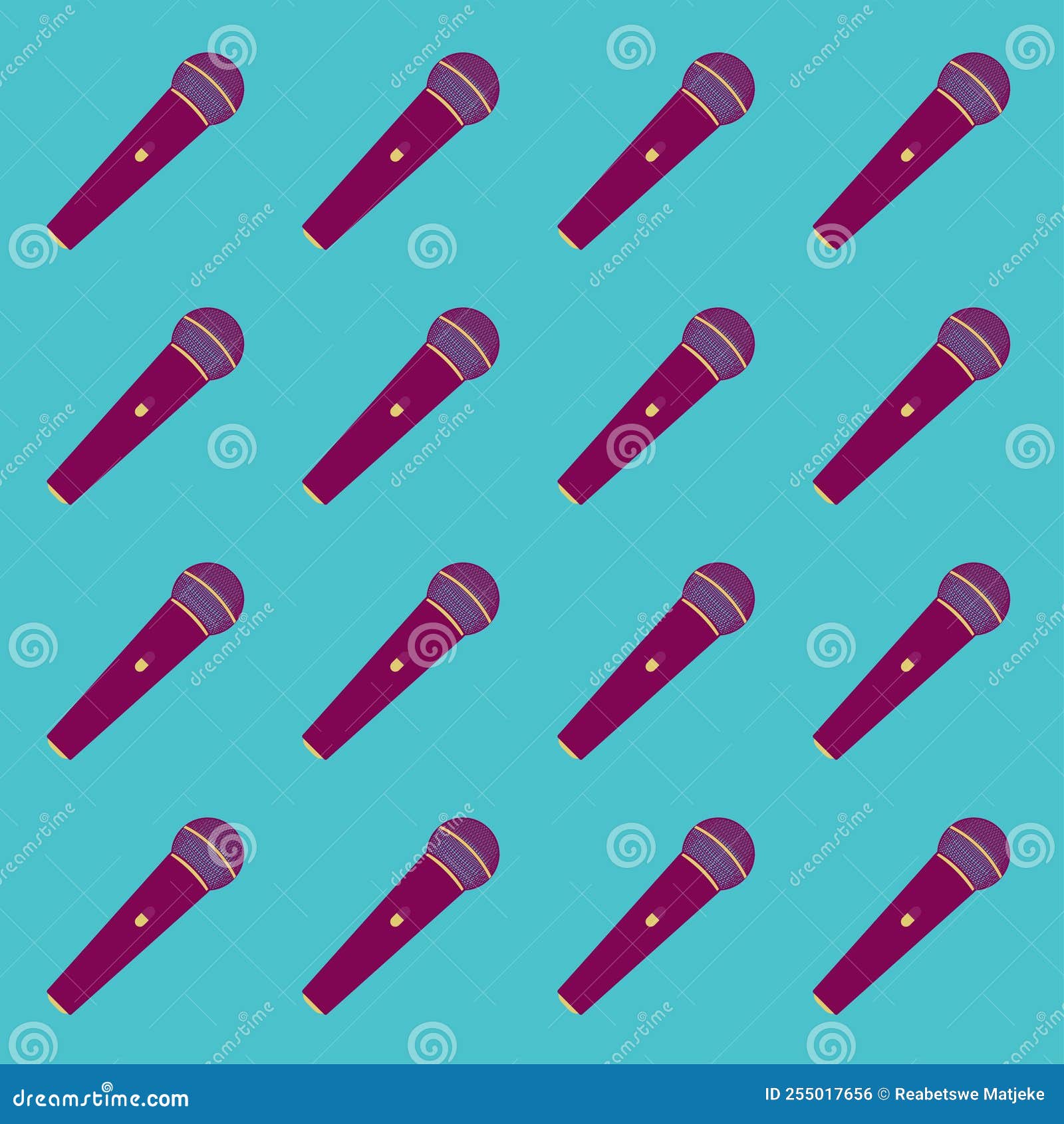 Cordless Wireless Microphone Seamless Repeating Pattern Stock Vector ...