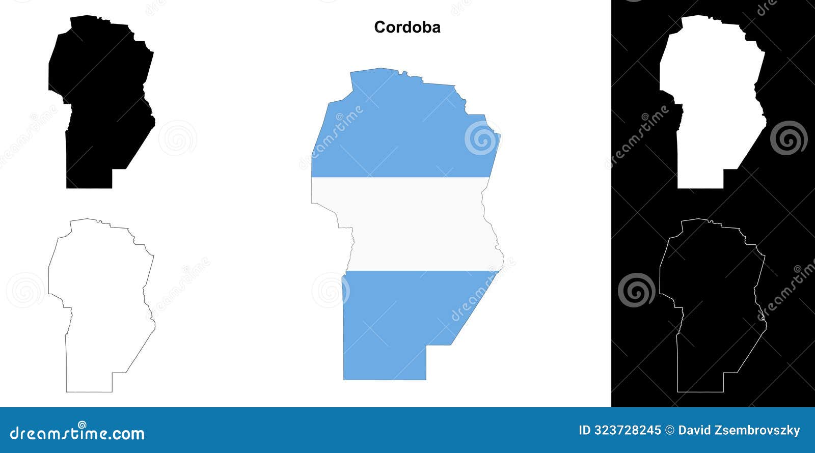 Cordoba outline map stock vector. Illustration of argentinian - 323728245