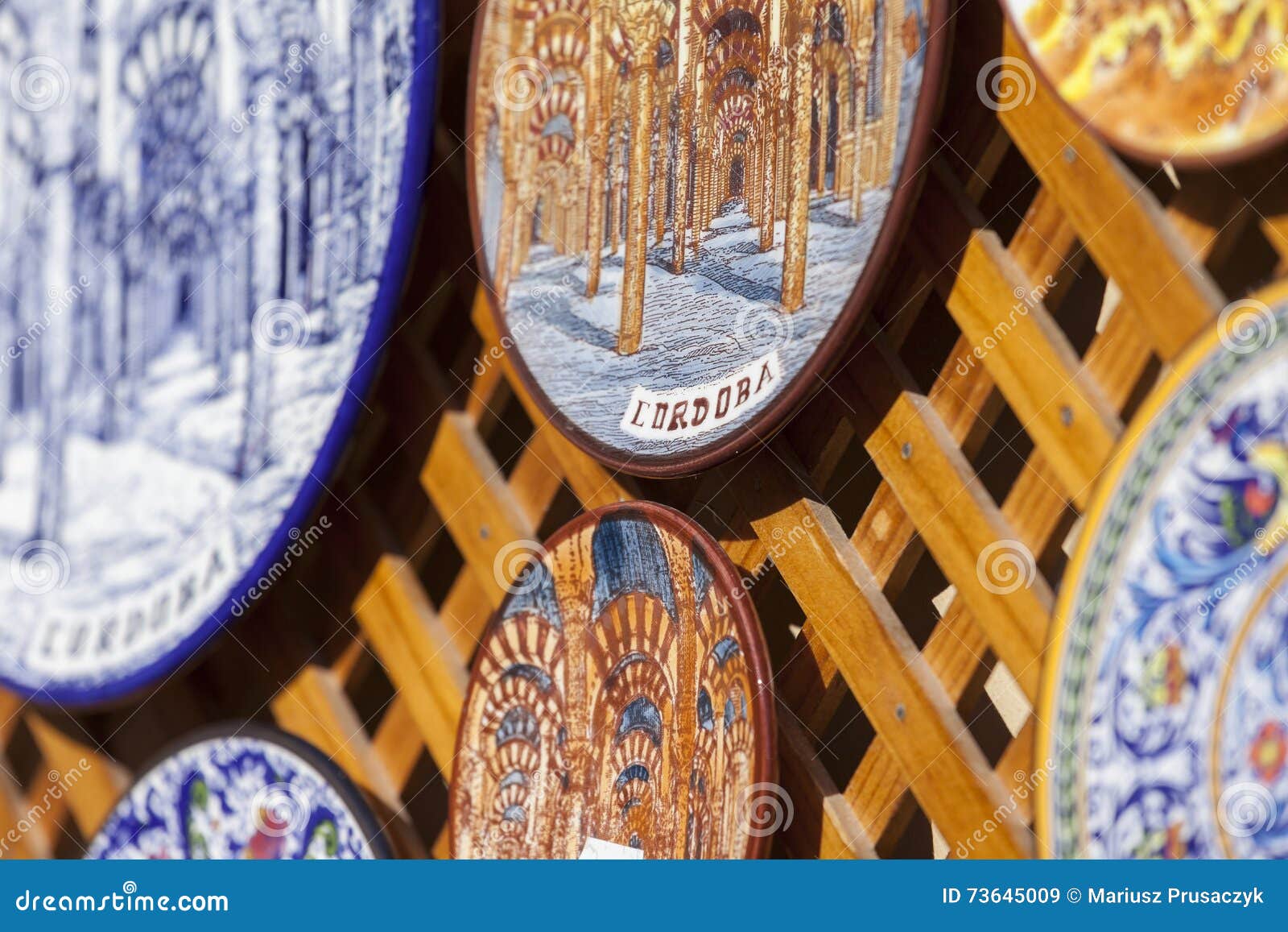 CORDOBA - SPAIN - JUNE 10, 2016 :Colorful Ceramic Spanish Plates Stock ...