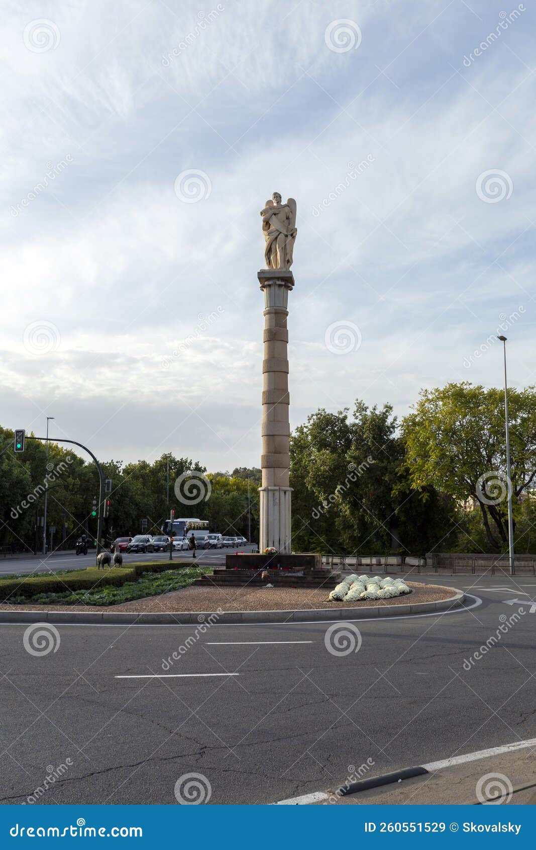 Statue of San Rafael in Cordoba, Spain Editorial Stock Image - Image of ...