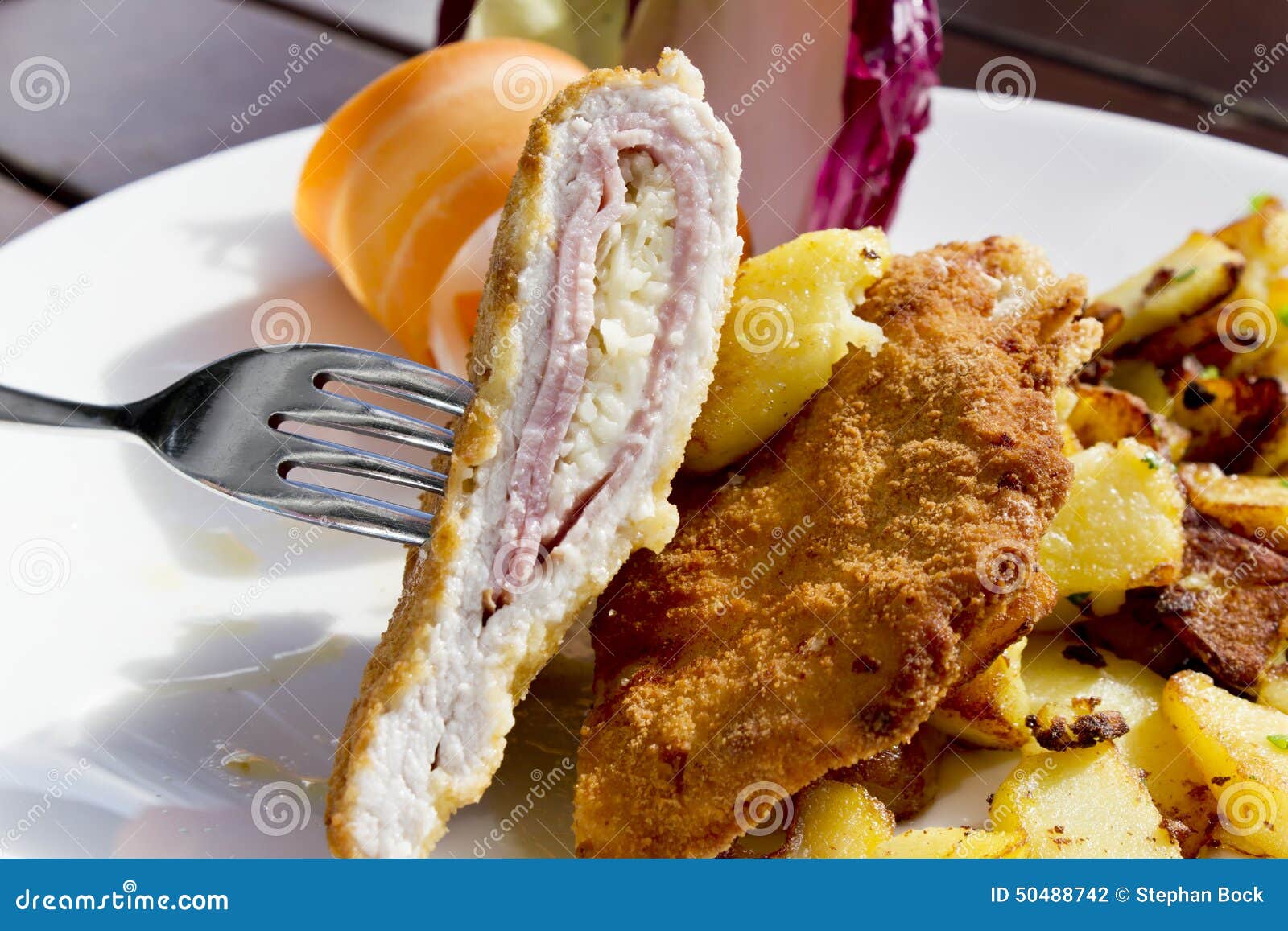 Cordon Bleu Roasted Potatoes Vegetables Served Plate Photos - Free ...