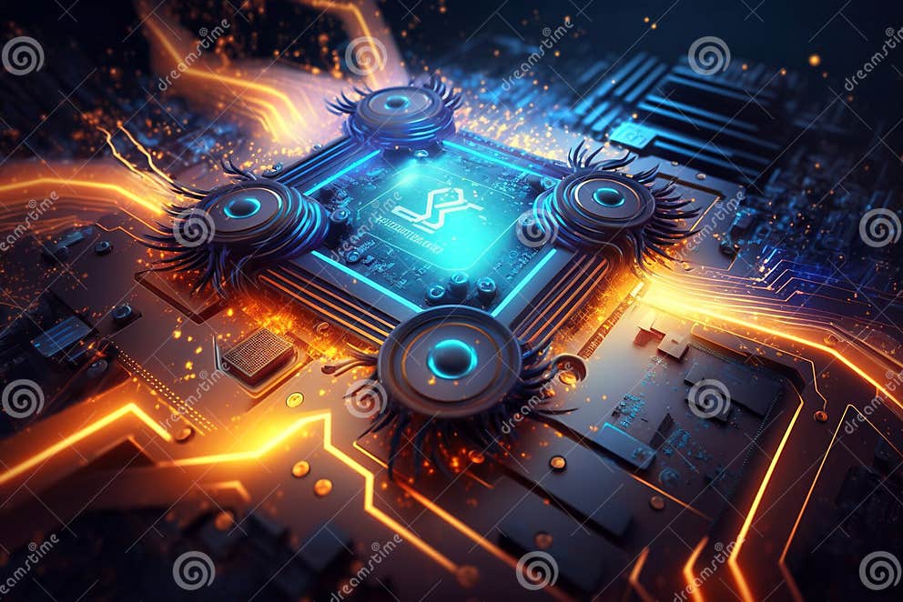 Core of Artificial Intelligence, Processor and Magic Light Inside Machine, Generative AI Stock ...