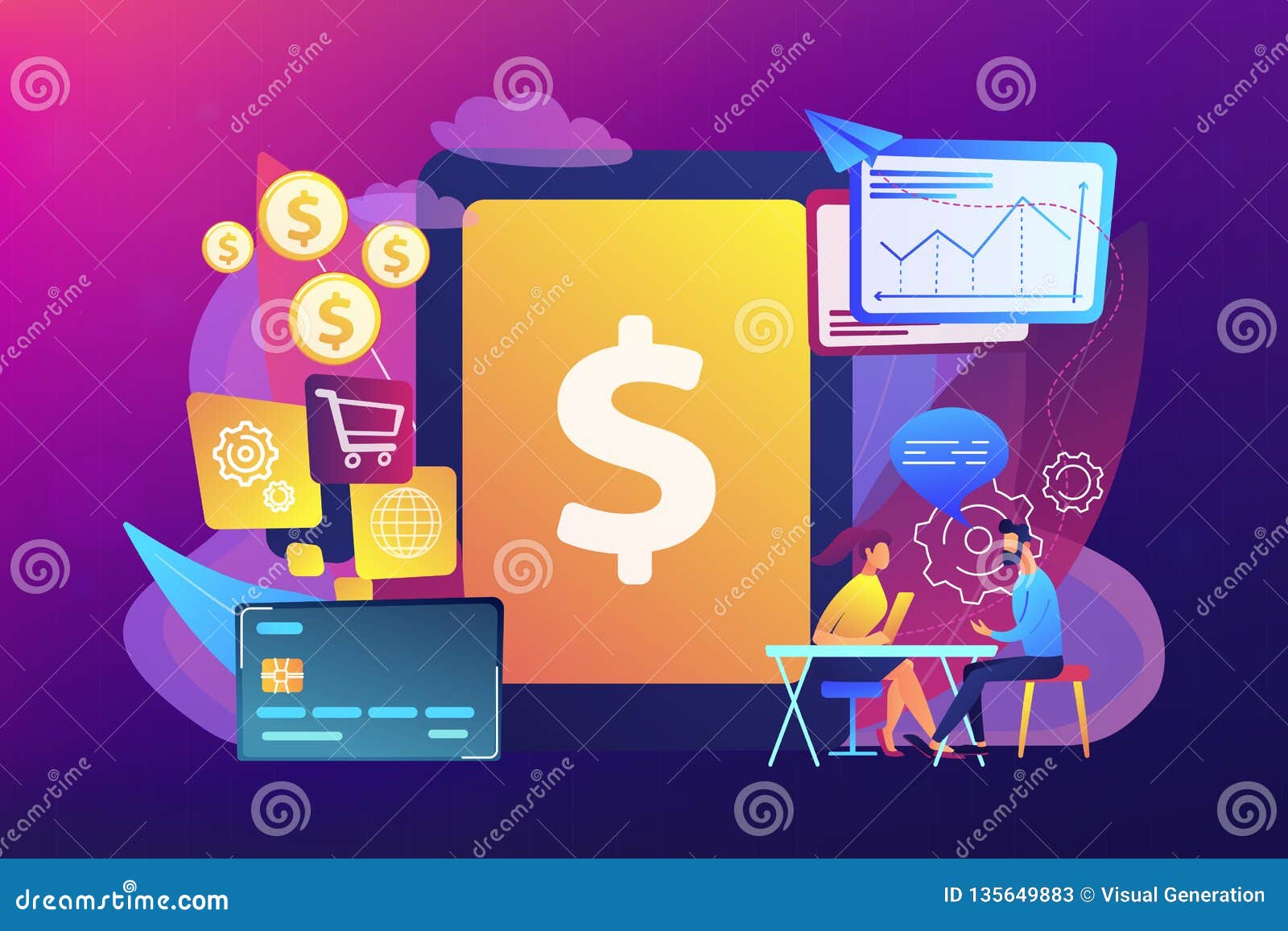 Core Banking it System Concept Vector Illustration. Stock Vector ...