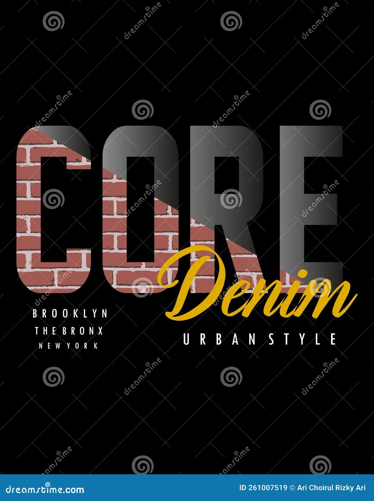 Core Denim Typography for T Shirt Design Stock Image - Illustration of ...