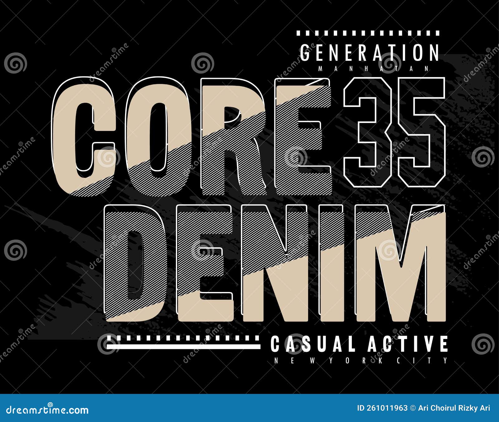 Core Denim Typography for T Shirt Design Stock Vector - Illustration of ...