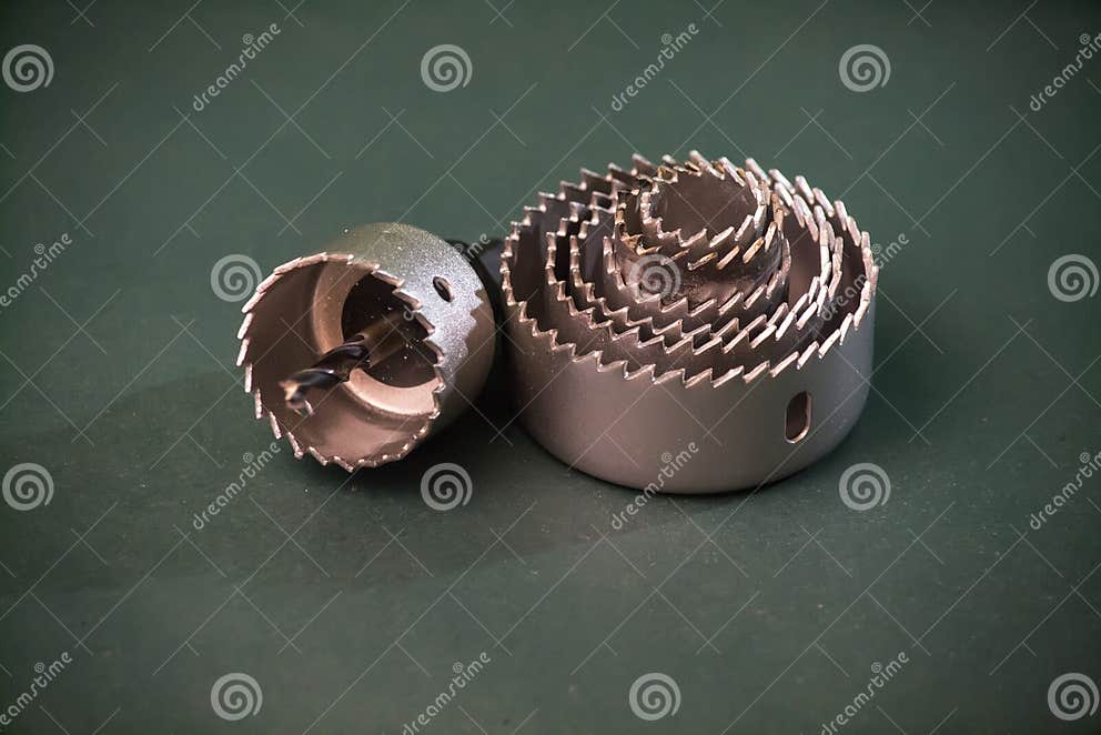 Core Drill for Wood on a Green Background Stock Image - Image of ...