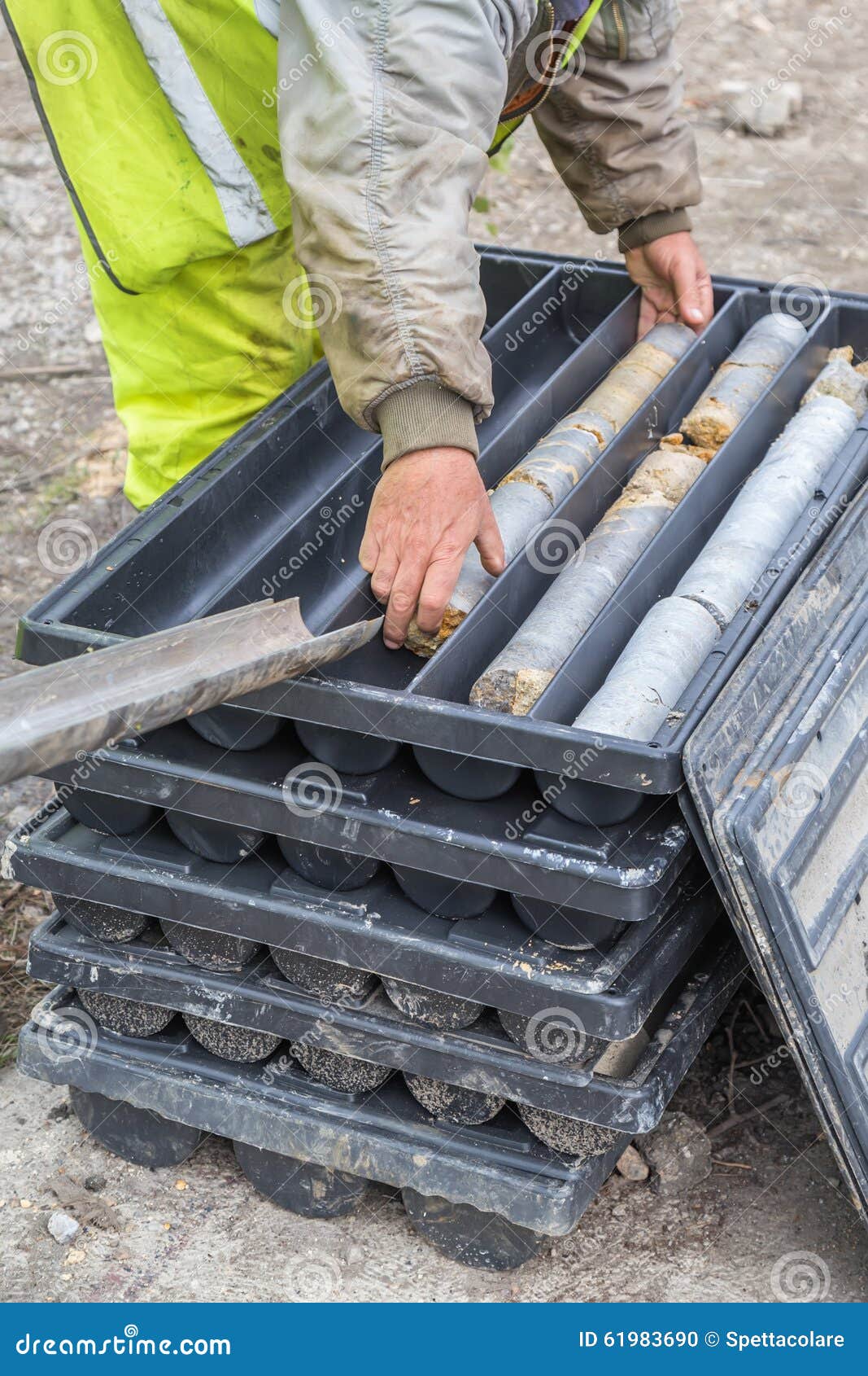 Core Drill Worker Extracts Core Samples Stock Photo - Image of marvel ...