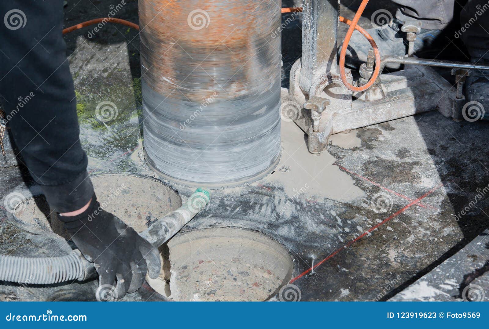 Core Drilling for Ventilation through a Building Ceiling Stock Image ...