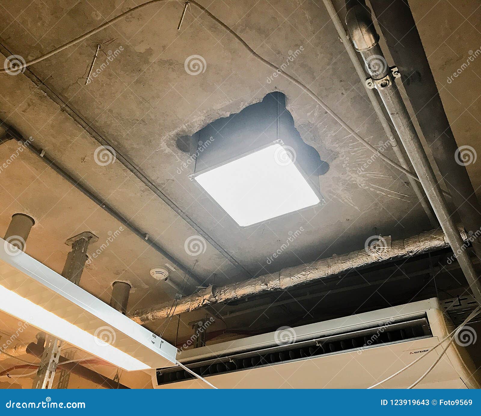 Core Drilling for Ventilation through a Building Ceiling Stock Image ...