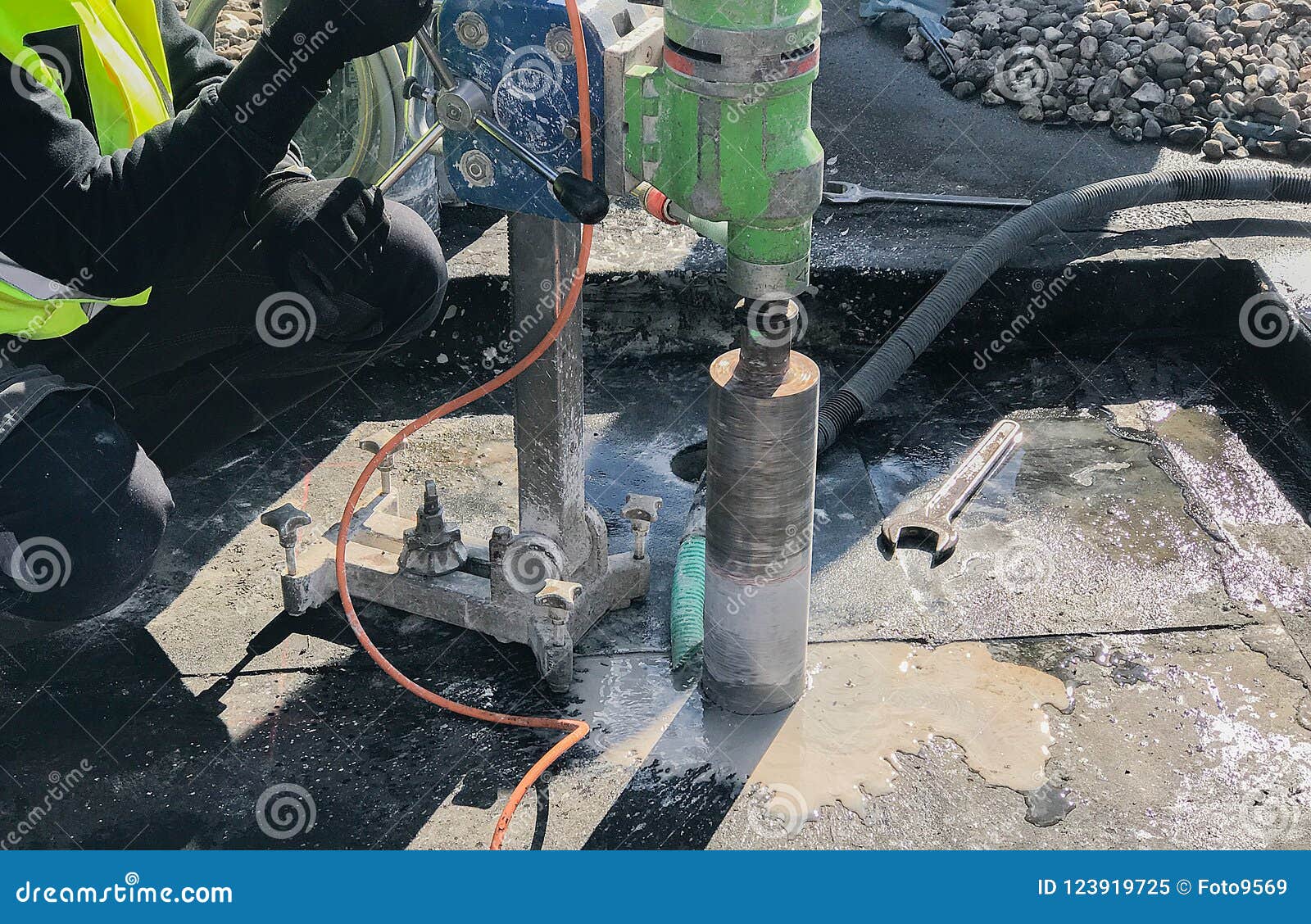 Core Drilling for Ventilation through a Building Ceiling Stock Image ...
