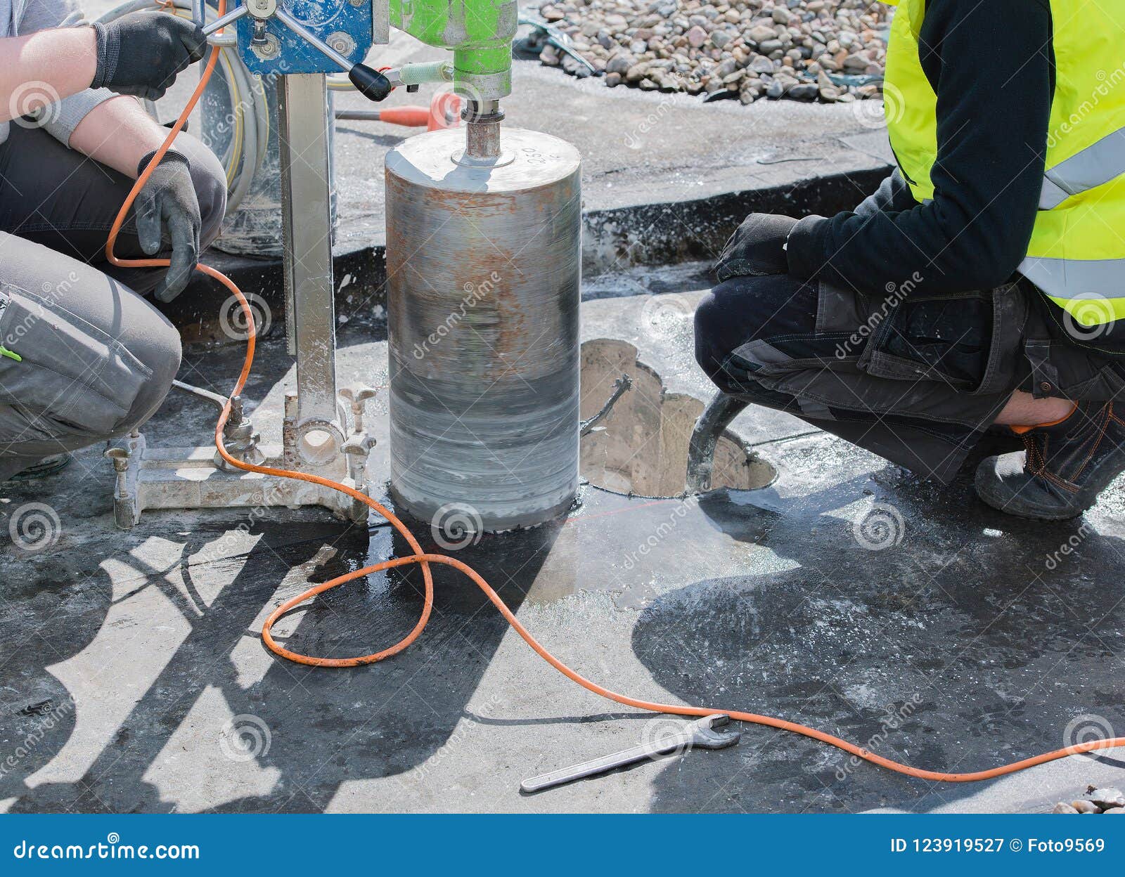 Core Drilling for Ventilation through a Building Ceiling Stock Image ...