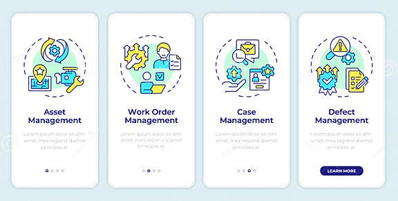 Core Features of Fsm Systems Onboarding Mobile App Screen Stock ...