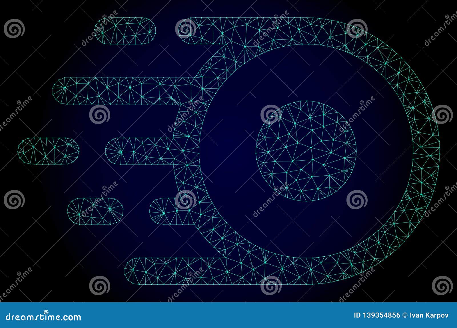 Core Flight Polygonal Frame Vector Mesh with Fast Motion Effect Stock ...