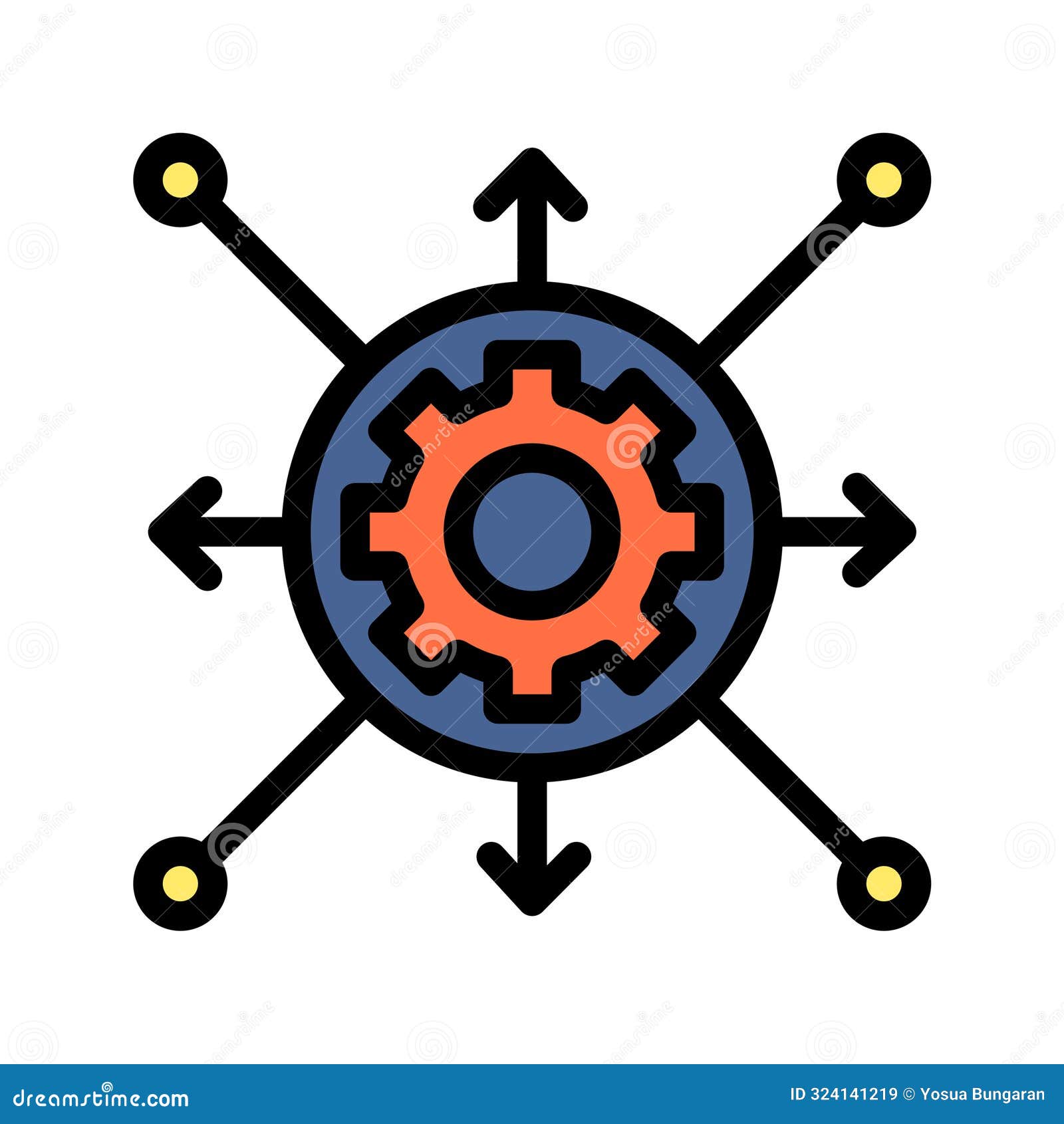 Core Focus Icon Centered Design in Flat Line Color Style Stock Vector ...