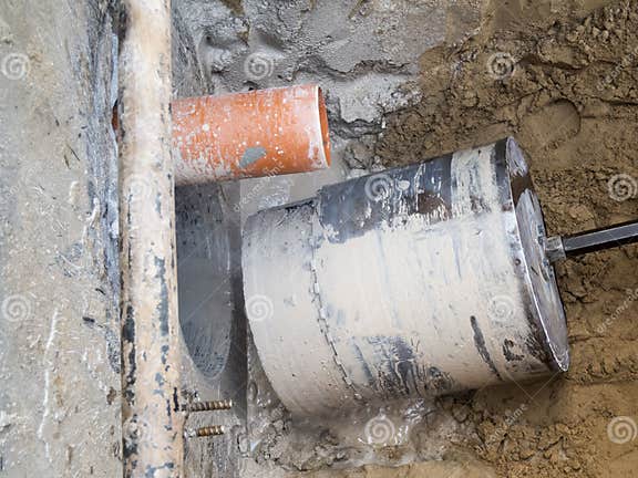 Core Hole Drilling stock photo. Image of wall, breakthrough - 93033556