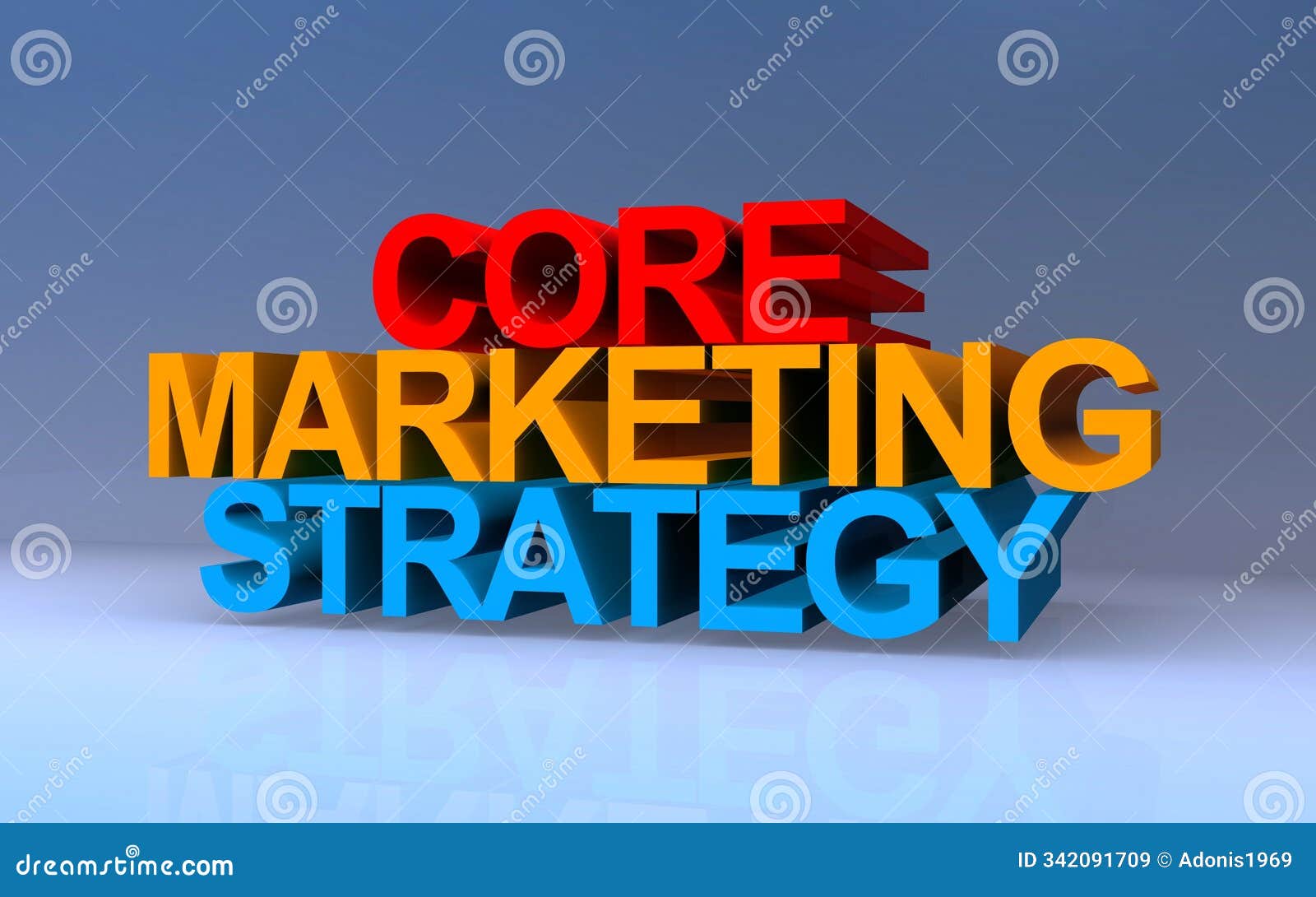 Core Marketing Strategy on Blue Stock Illustration - Illustration of ...