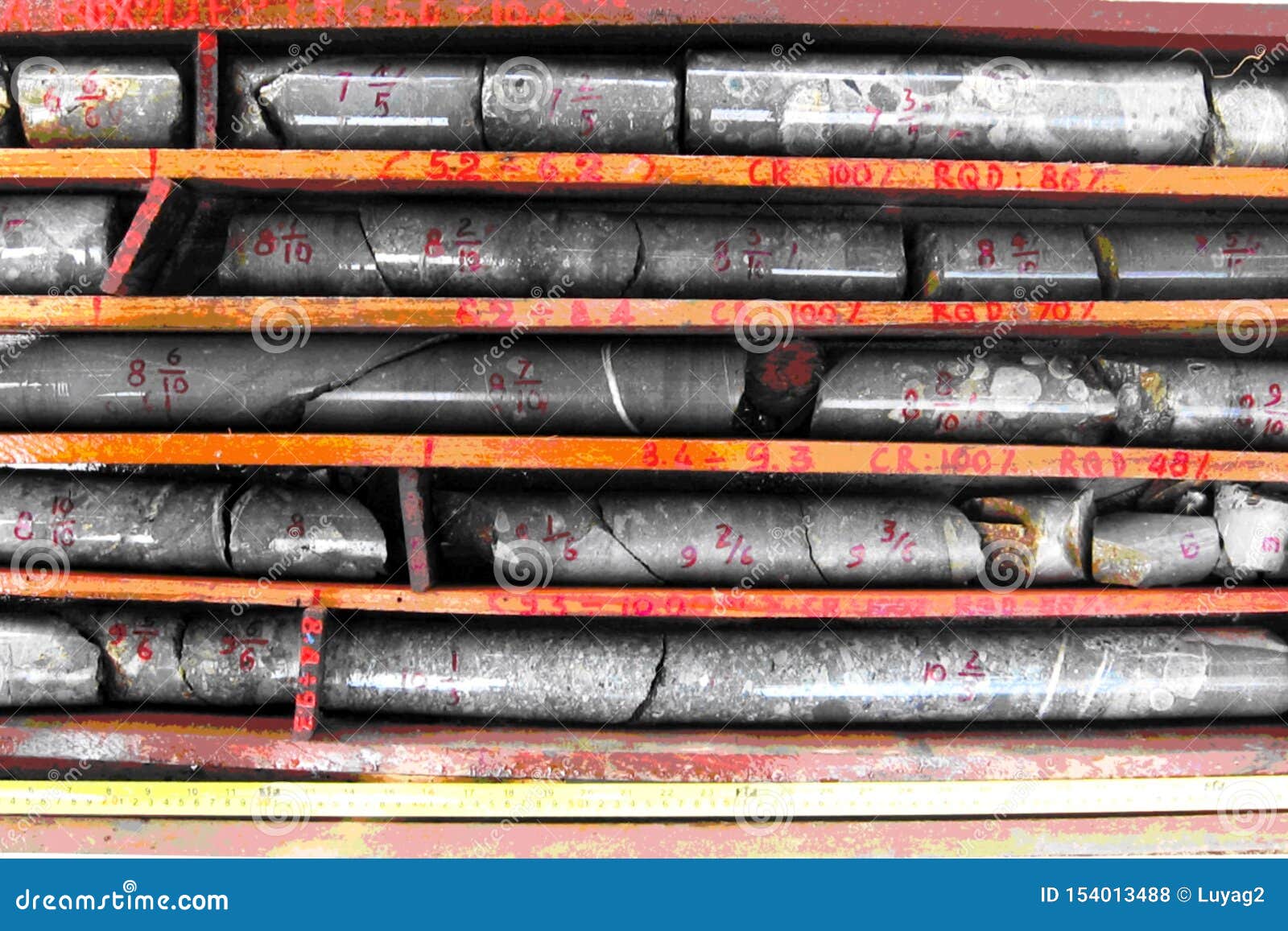 Core Samples Stored in a Box. Geological Stock Photo - Image of ...
