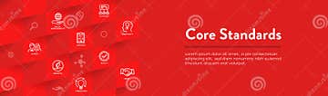 Core Standards Web Header Banner with Icons - Mission Vision Values and ...