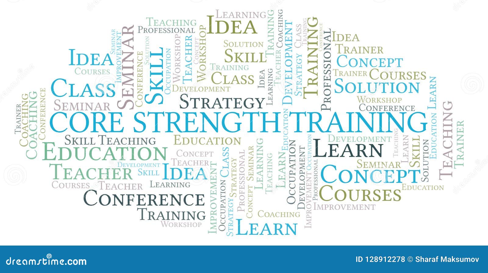 Core Strength Training Word Cloud. Stock Illustration - Illustration of ...