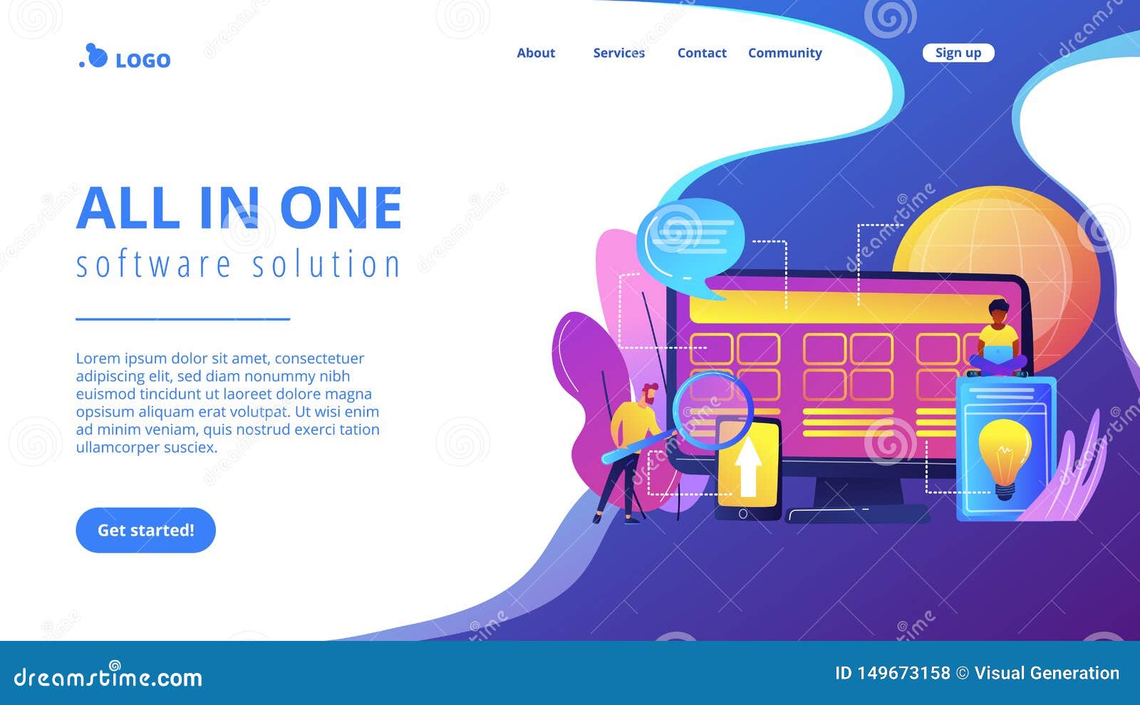Core System Development Concept Landing Page. Stock Vector ...