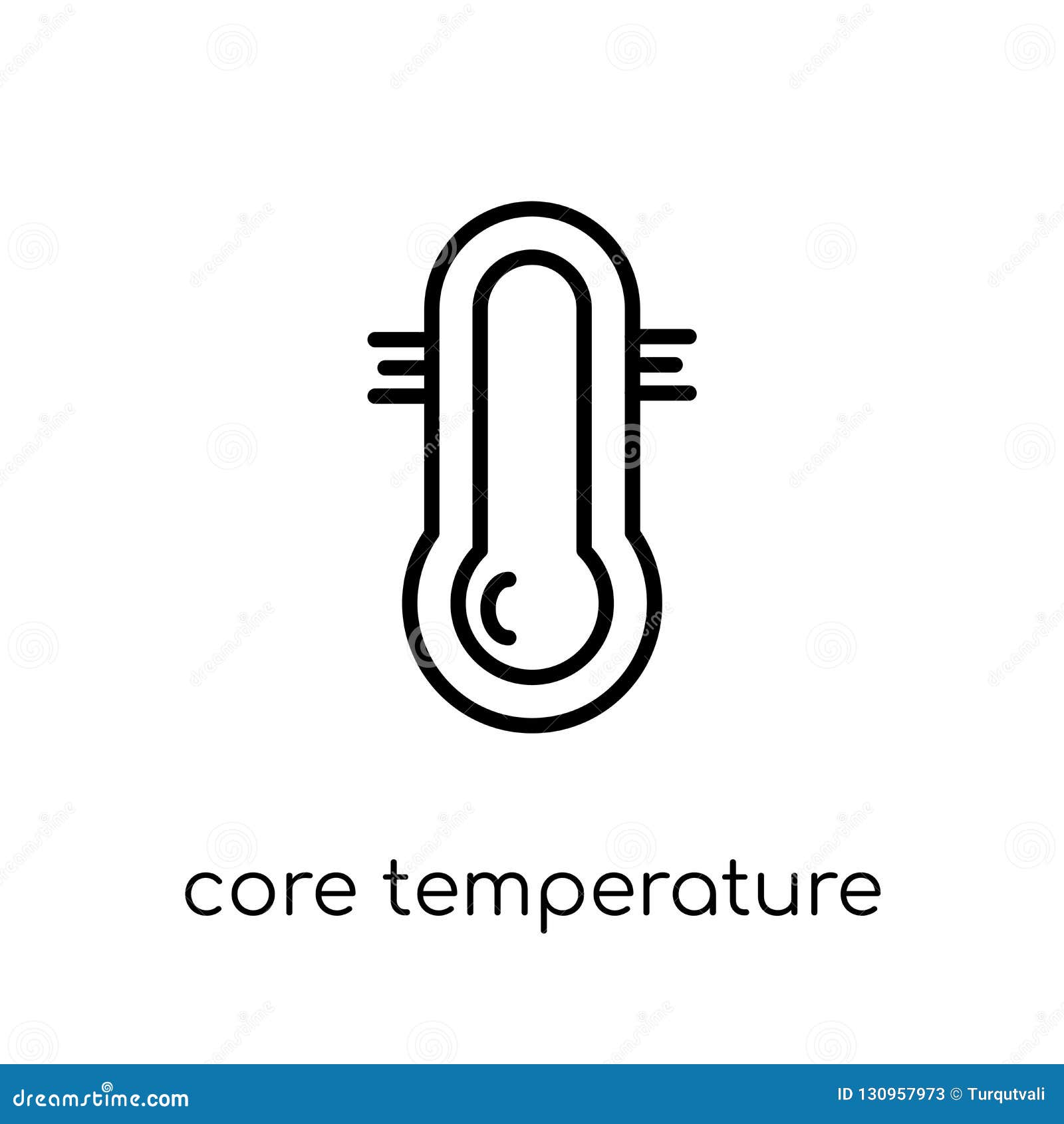 Core Temperature Icon. Trendy Modern Flat Linear Vector Core ...