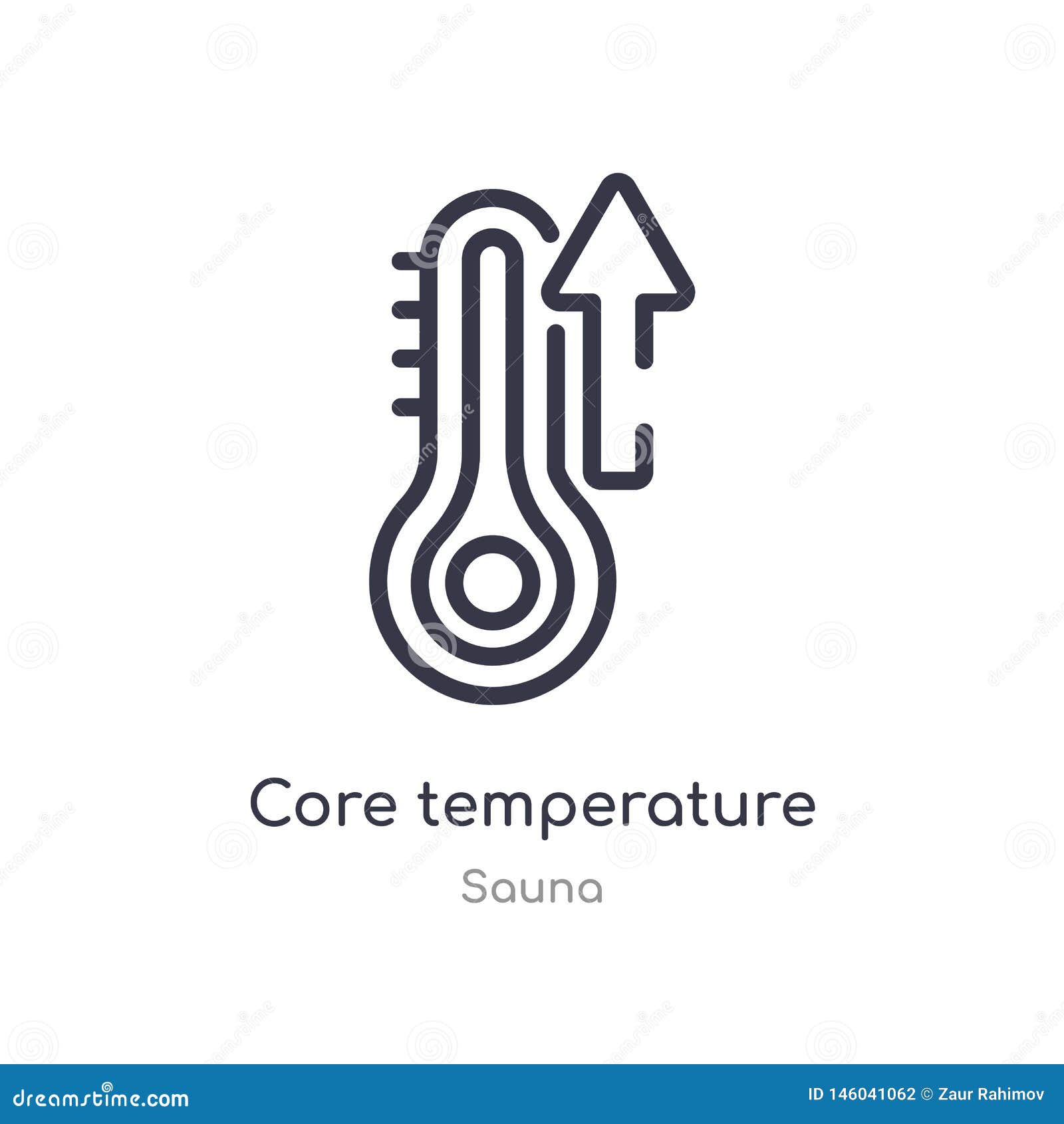 Core Temperature Outline Icon. Isolated Line Vector Illustration from ...