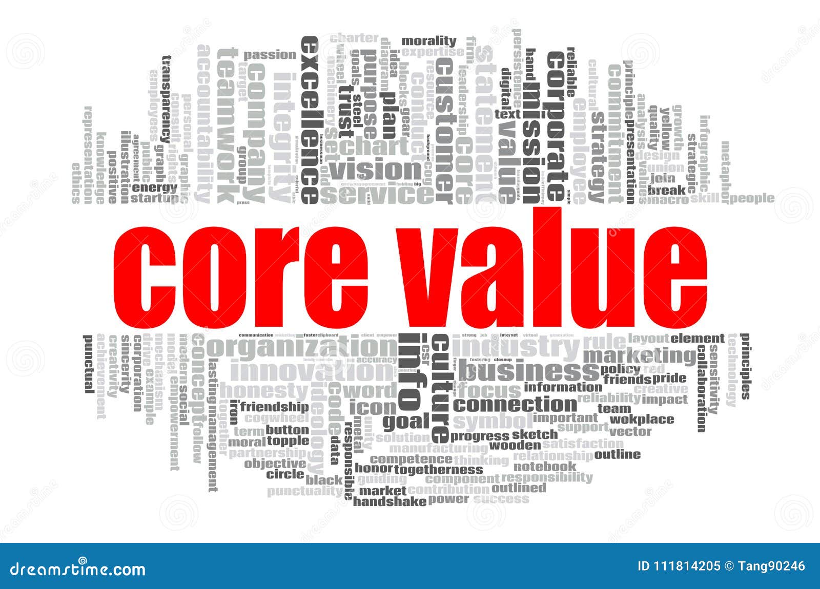 Core value word cloud stock illustration. Illustration of cloud - 111814205
