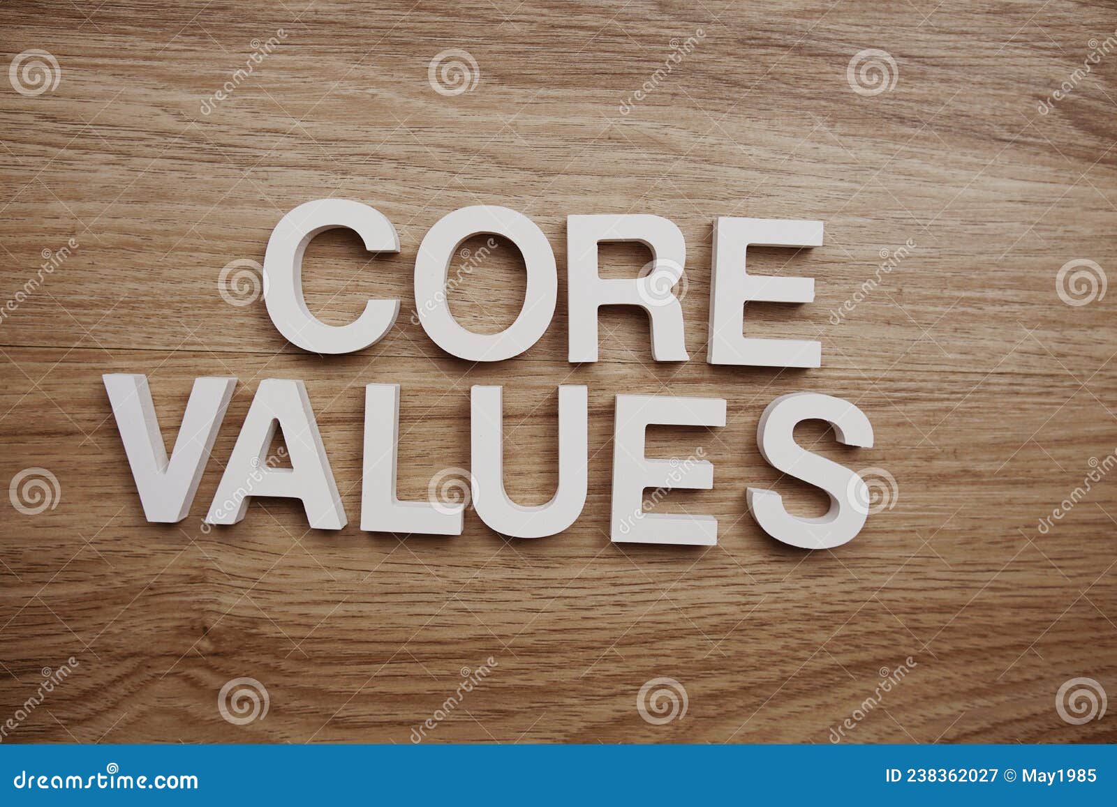 Core Values Alphabet Letters on Wooden Background Stock Image - Image ...