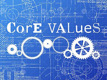 Core Values Blueprint Tech Drawing Stock Vector - Illustration of ...