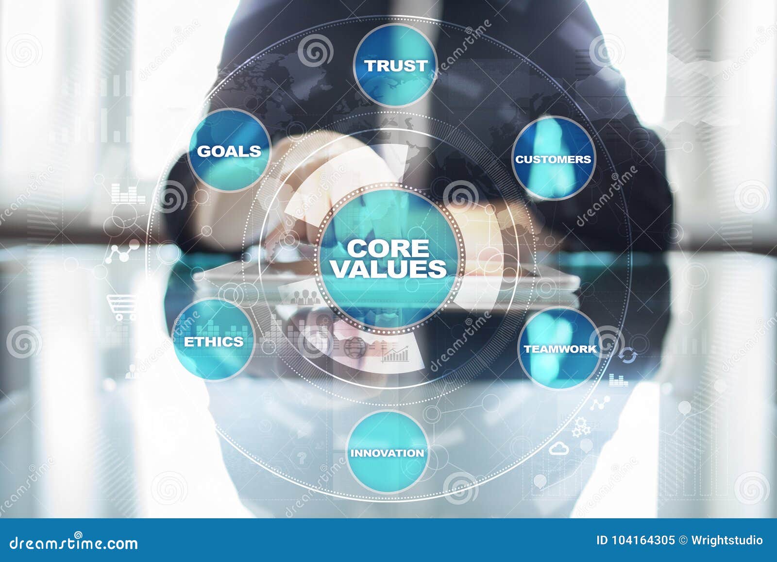Core Values Business and Technology Concept on the Virtual Screen Stock ...