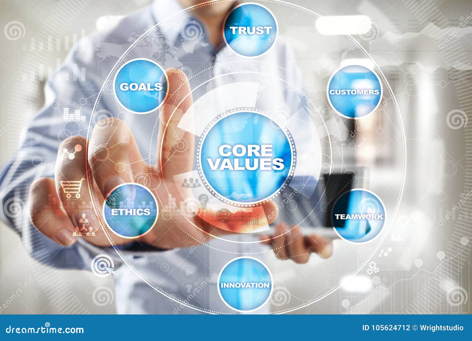 Core Values Business and Technology Concept on the Virtual Screen Stock ...