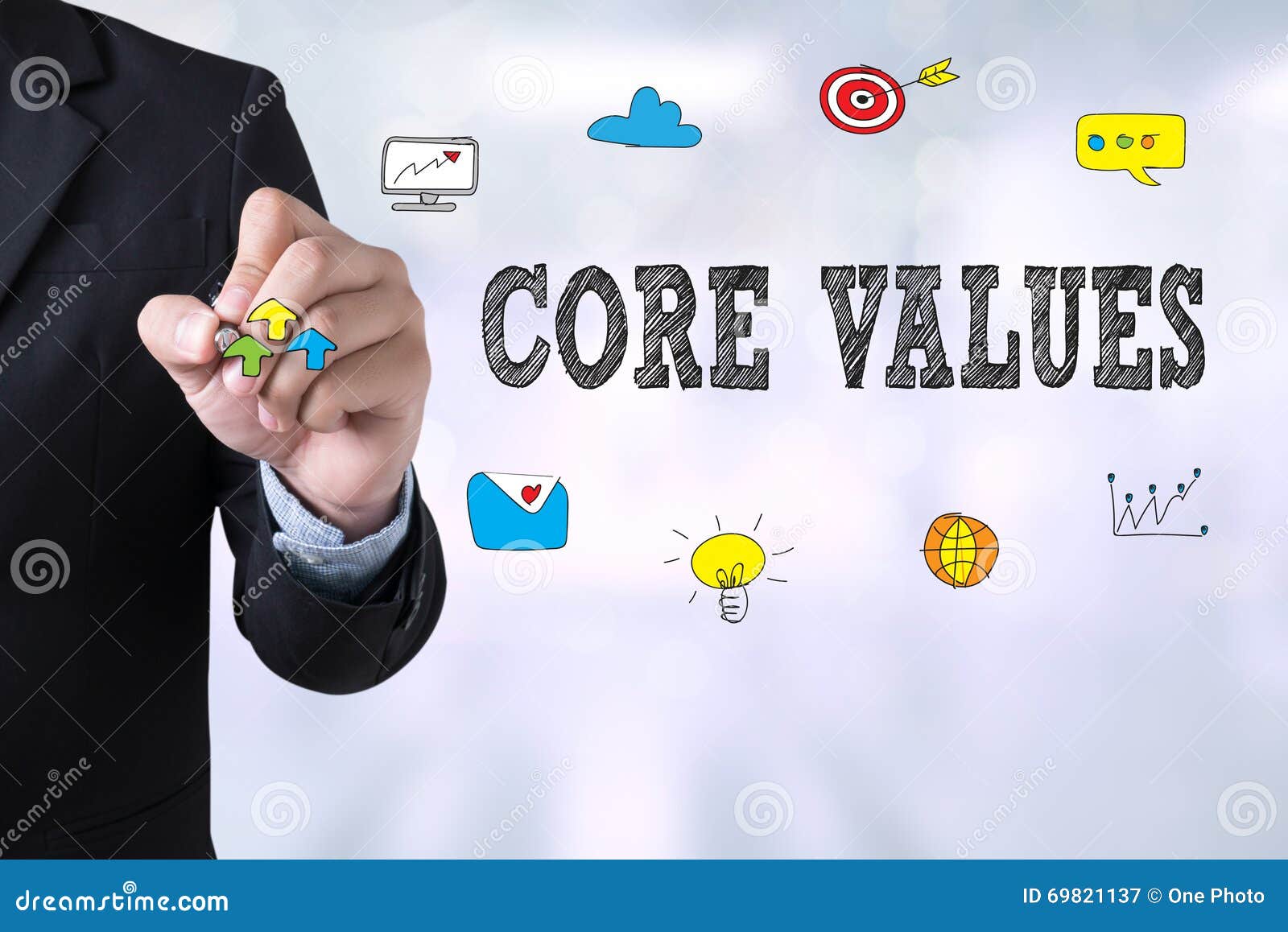 CORE VALUES stock image. Image of screen, goals, monitor - 69821137