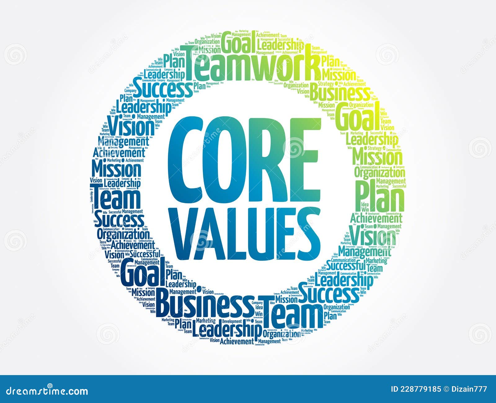 Core Values Circle Word Cloud, Business Concept Stock Illustration ...