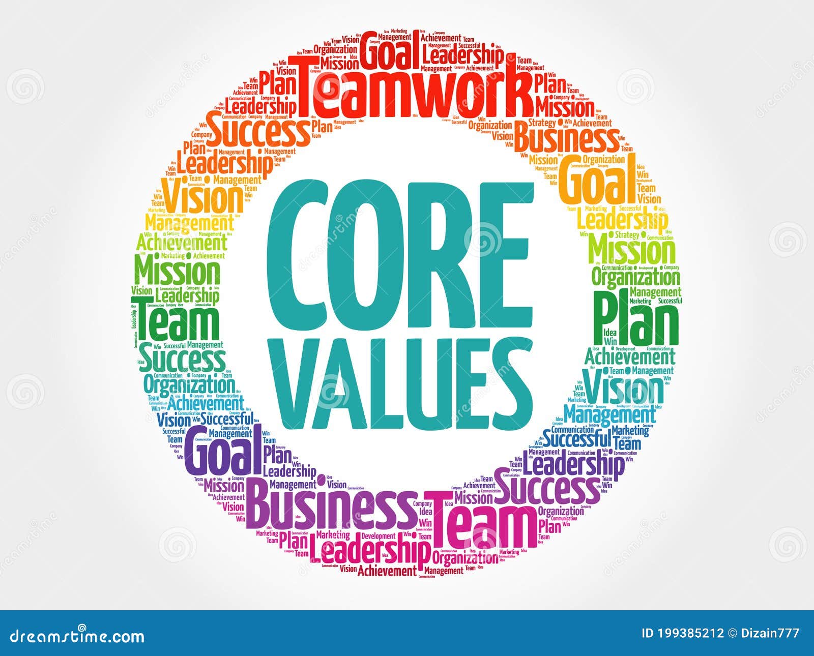 Core Values Circle Word Cloud Stock Illustration - Illustration of ...