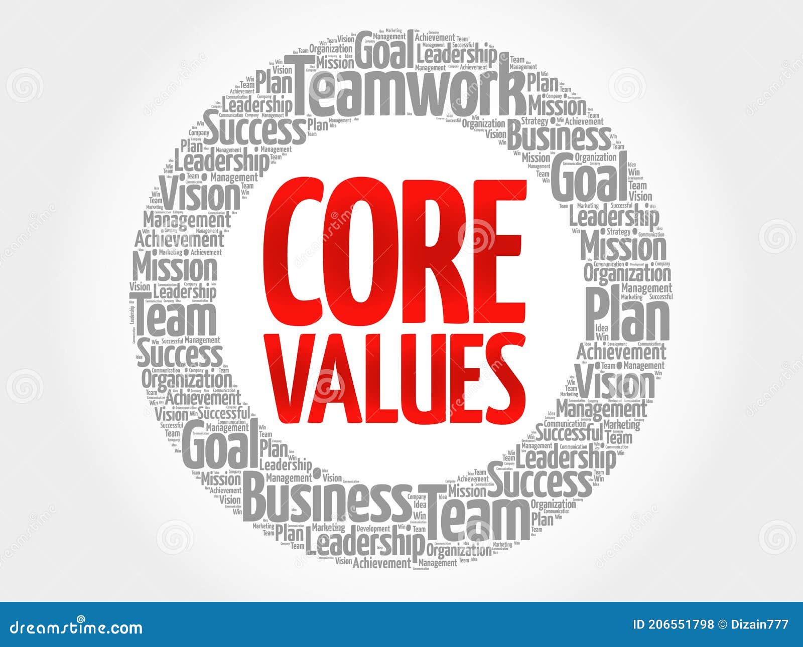 Core Values Circle Word Cloud Stock Illustration - Illustration of ...